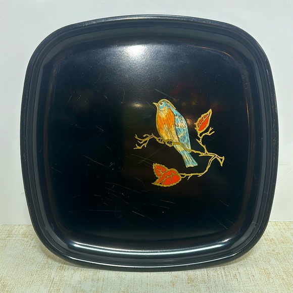 Couroc | Dining | Vintage Couroc Inlaid Bird Melamine Square Plate ...
